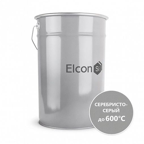 Эмаль термостойкая Elcon КО-8101 до +600 °С, 25 кг, серебристо-серая ...