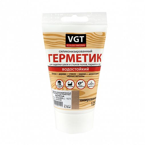 Силиконизированный герметик для наружных и внутренних работ VGT, 160 г ...