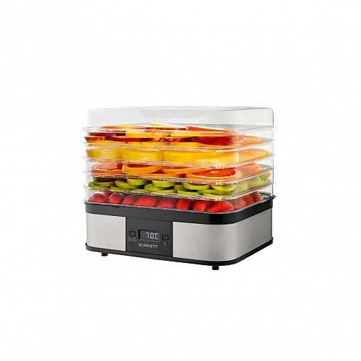 Сушилка для овощей и фруктов Scarlett SC-FD421T19, 5 поддонов, 245 Вт ...