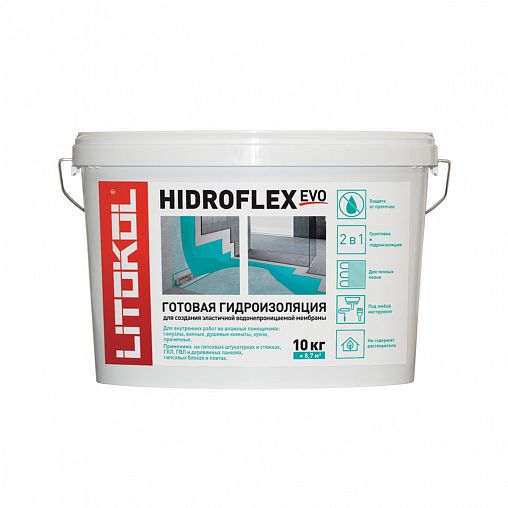 Гидроизоляция Litokol Hidroflex, 10 кг цена - купить в интернет-магазине